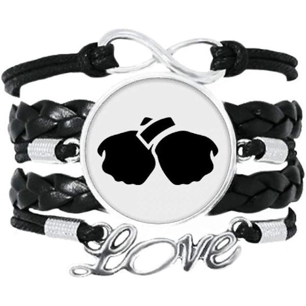 商品名DIYthinker Gesture Fist Outline Pattern Bracelet Love Accessory Twisted Leather Knitting Rope Wristband Giftブランド：DIYt...