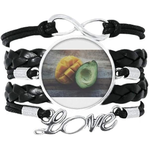 商品名DIYthinker トロピカル フルーツ アボカド ピクチャーブレスレット ラブアクセサリー ツイストレザー 編みロープ リストバンド ギフトDIYthinker Tropical Fruit Avocado Picture Bra...