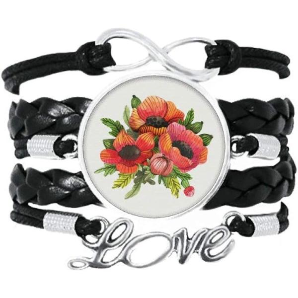 商品名DIYthinker Flowers Plant Painting Corn Bracelet Love Accessory Twisted Leather Knitting Rope Wristband Giftブランド：DIYth...