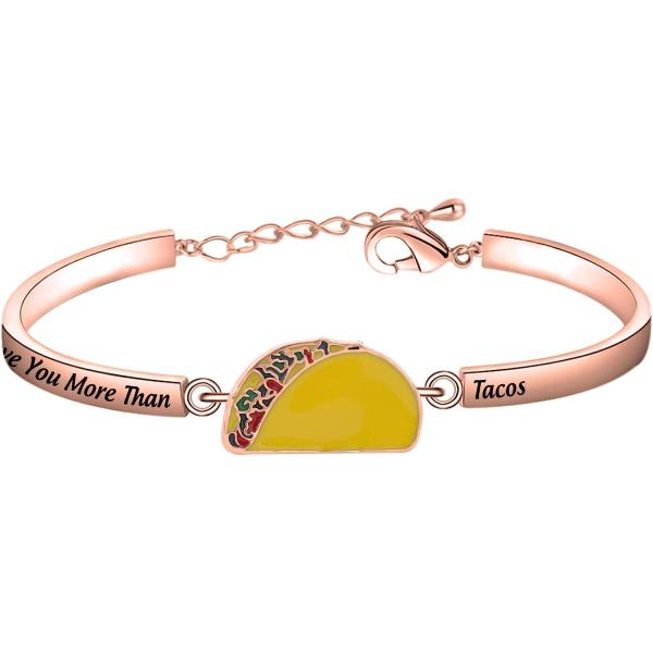 商品名BEKECH ファニータコスブレスレット 彼女へのギフト I Love You More Than Tacos ラブレタリングブレスレット 女性へのギフト ガールフレンドギフト 妻への結婚BEKECH Funny Tacos Brac...