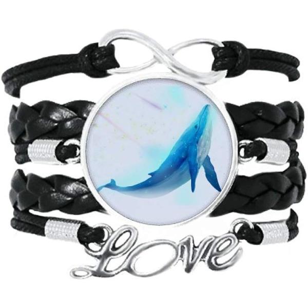 商品名OFFbb-USA Cetacean Ocean Leisurely Fish Bracelet Love Accessory Twisted Leather Knitting Rope Wristband Giftブランド：OFFb...