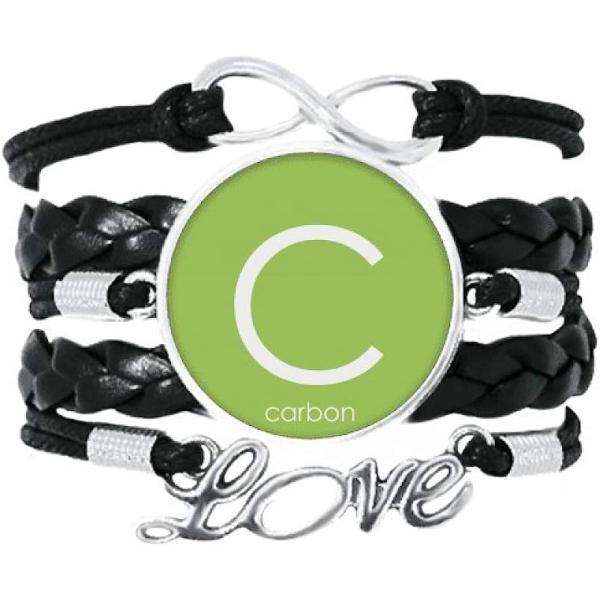 商品名OFFbb-USA Chemistry Elements Period Table Chalcogens Element Carbon C Bracelet Love Accessory Twisted Leather Knittin...