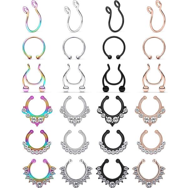 商品名Jenxnjsjo フェイク鼻セプタムリングJenxnjsjo Fake Septum Fake Septum Piercing Fake Septum Ring Faux Septum Nose Rings Fake Septum ...