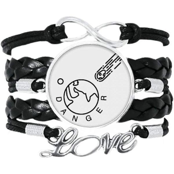 商品名OFFbb-USA Impact Danger Earth Meteorites Bracelet Love Accessory Twisted Leather Knitting Rope Wristband Giftブランド：OFF...