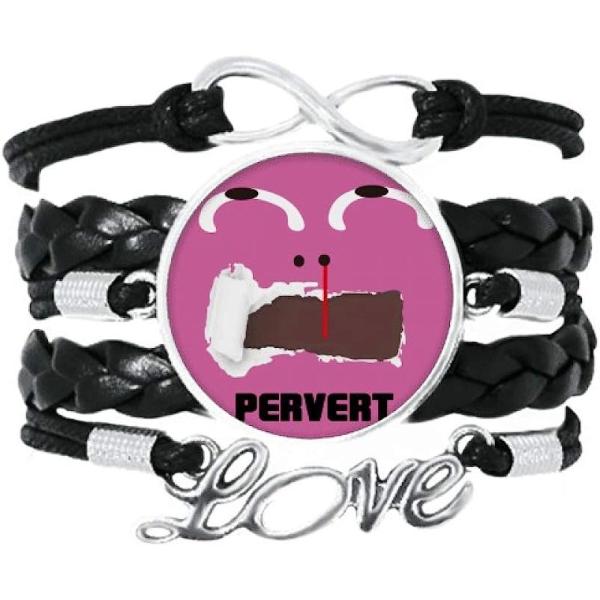 商品名OFFbb-USA Pervert ピンクエモーション 鼻血ブレスレット ラブアクセサリー ツイストレザー編みロープ リストバンド ギフトOFFbb-USA Pervert Pink Emotion Nosebleed Bracele...