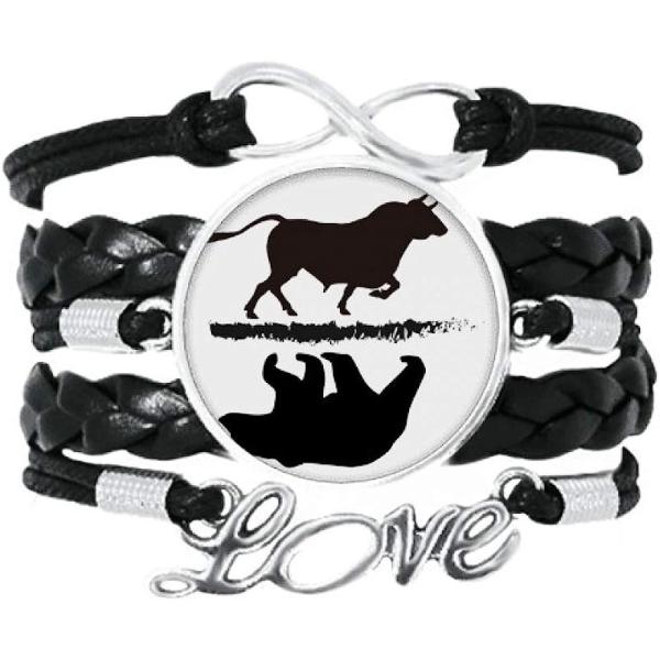 商品名OFFbb-USA Reflection Stock Market Bull Bracelet Love Accessory Twisted Leather Knitting Rope Wristband Giftブランド：OFFbb...