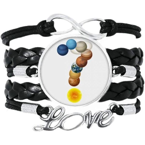 商品名OFFbb-USA Permutation Combination Planetary Question Marks Bracelet Love Accessory Twisted Leather Knitting Rope Wris...