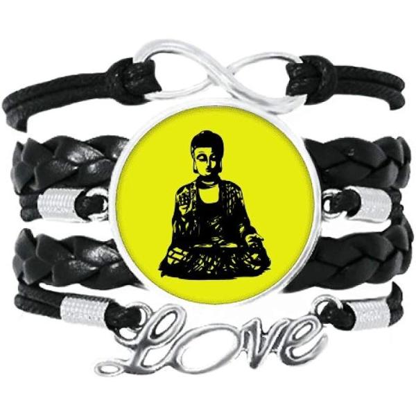 商品名OFFbb-USA Shakyamuni Portrayal Meditate Sublimation Bracelet Love Accessory Twisted Leather Knitting Rope Wristband G...