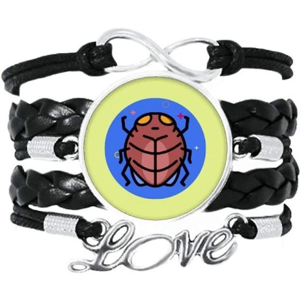 商品名OFFbb-USA Singularity Bizarrerie Beetle Scarab Bracelet Love Accessory Twisted Leather Knitting Rope Wristband Giftブラ...