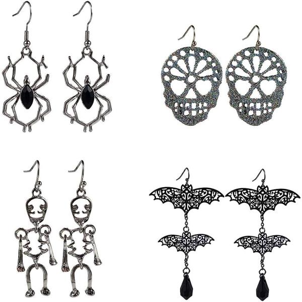 商品名ハロウィン スケルトン イヤリング クモの巣 ゴーストドロップ 3D 動物 ダングルイヤリング レディース ガールズ ハロウィン パーティーアクセサリー 面白いジュエリーHalloween Skeletons Earrings Spi...