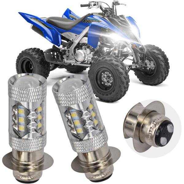 商品名2個 80W スーパーホワイトLEDヘッドライト電球 アップグレード - ATVS YFM350 400 450 660 700 Rap.tor B.laster 200 350用USTPO 2Pcs 80W Super White ...