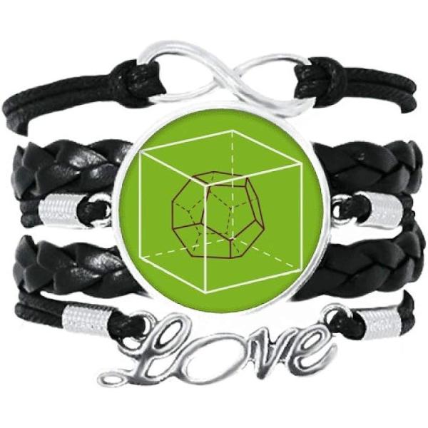 商品名OFFbb-USA Combinatorial Cube Mathematical Geometric Space Bracelet Love Accessory Twisted Leather Knitting Rope Wrist...