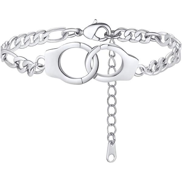 商品名FindChic 手錠アンクルブレスレット レディース ステンレススチール/18Kゴールドメッキ アンクルチェーン パンクジュエリーFindChic Handcuff Ankle Bracelets for Women Partner...