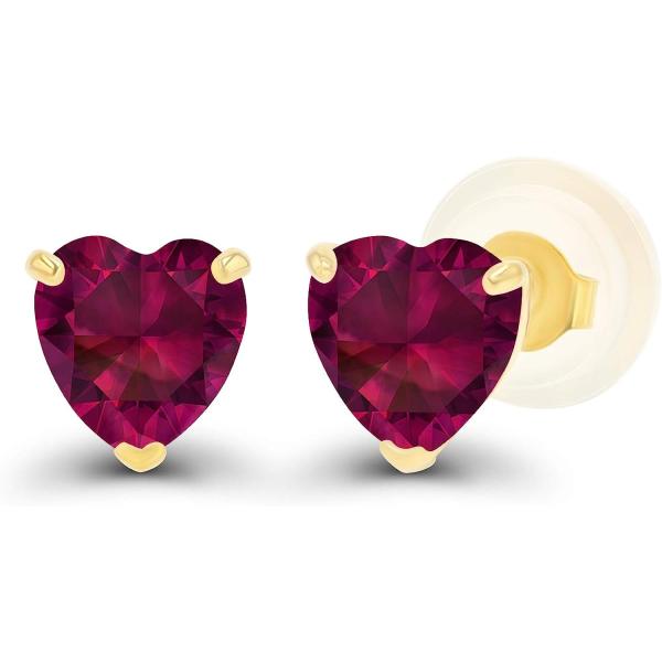 商品名ソリッド14Kゴールドまたは14Kゴールドメッキ スターリングシルバー 4mmハート 本物の誕生石スタッドイヤリング レディース 低アレルギー性スタッド 天然または人工宝石 スタッドピアス レディース ガールズ14K Yellow G...