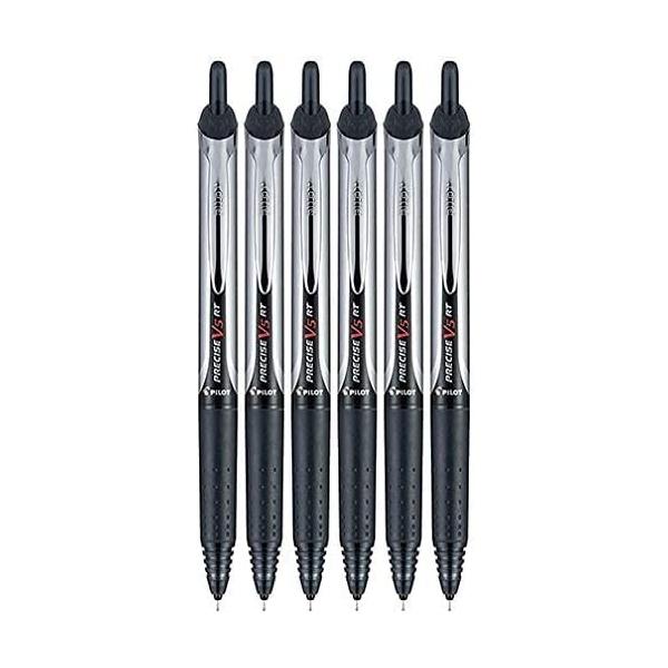 商品名Pilot Precise V5 RT 格納式リキッドインクボールペン 極細0.5mm ブラックインク 6本Pilot Precise V5 RT Retractable Liquid Ink Rollerball Pens, Ext...