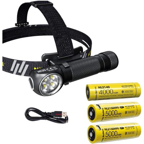 商品名Nitecore HC35 Rechargeable LED Headlamp - 4 x CREE XP-G3 S3 w/2x Extra High Performance NL2150HPR Rechargeable Batter...
