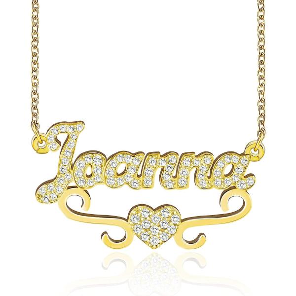 商品名Personalized Name Necklace Heart Pendant for Women 18k Gold Plated Custom Name Necklace Jewelry As a Gift for Women G...