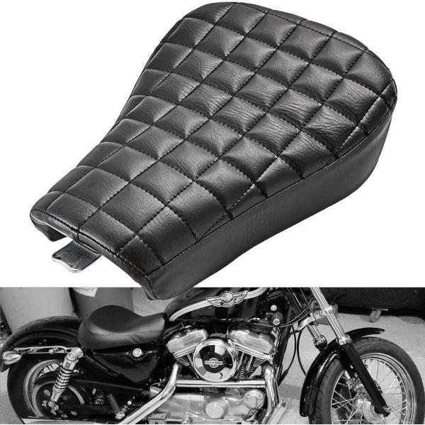 商品名KATUR Motorcycle Solo Seat Cushion Black Front Rider Driver Seat Stitching Synthetic Leather Seat Cover Pad Compatibl...