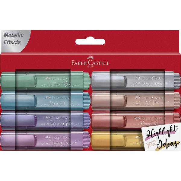 商品名Faber-Castell Textmarker TL 46 Metallic 8er Etui (gold, silver, rose, ruby, blue, green, red, violet)Faber-Castell 15...