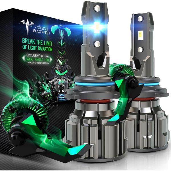 商品名POISON SCORPION 9006 LED Bulbs,16000LM 400% 6500K Super Wide Angle | 360 Degree Adjustable HB4 Powersports Accessory ...