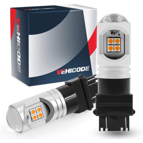 商品名VehiCode 3157 LED Bulb Amber 3156 LED Turn Signal Light Super Bright Conversion Kit 12V-24V 3057 3157NA 4114 4157NA D...