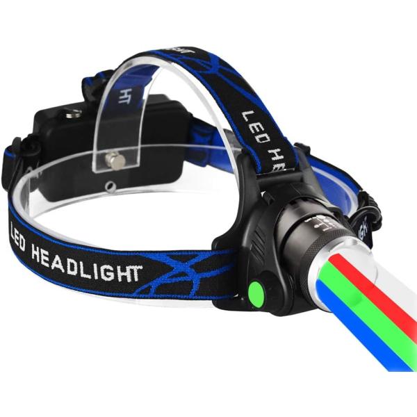 商品名4 in 1 Multicolor LED Headlamp 1000 Lumens Zoomable White Red Green Blue Light,Hunting Headlightブランド：AuKvi商品サイズ：高さ：10...