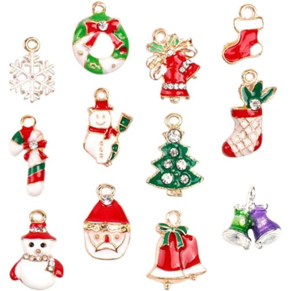 商品名BESTOYARD Decked Accessories 19pcs Gold Plated Enamel Christmas Charm Pendants Snowflake Candy Snowman Pendants for D...