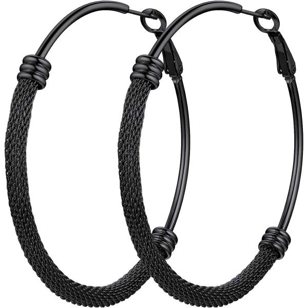 商品名Hoops Earrings For Women Fashion Ladies Earing Statement Jewelry Stainless Steel Black Hoop Earrings Womanブランド：PROSTE...