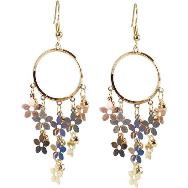 商品名LKEEP Temperament Circle Flower Tassel Earrings Lady Charm Hollow Flowers Earrings Accessories Giftブランド：LKEEP商品サイズ：on...