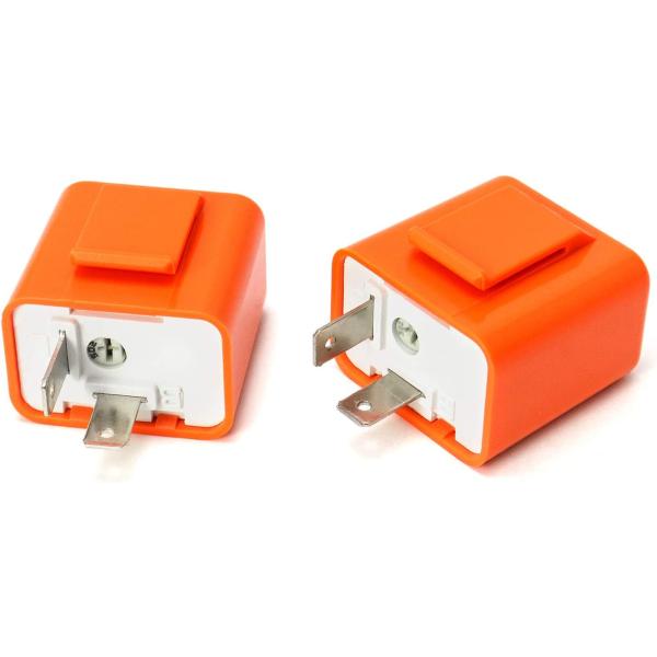 商品名QWORK 2Pcs 2-Pin Electronic Turn Signal Flasher Relay Fix Motorcycle Turn Signal Hyper Flash, Adjustable Motorcycle L...
