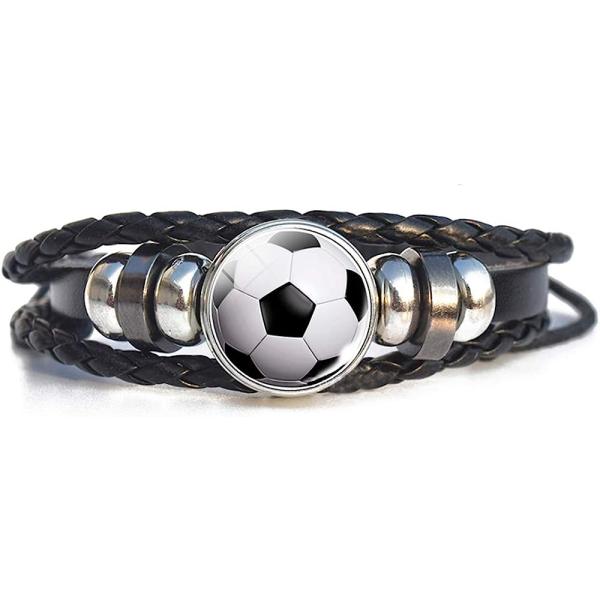 商品名Luminous Football Bracelet Jewelry Cute Football Gift Multi-layer Woven Leather Bracelet Men and Women Fashion Jewelr...