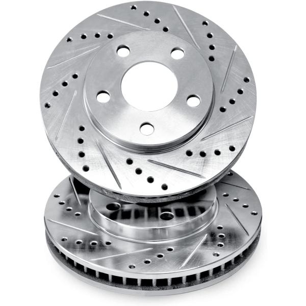 商品名For 2007-2015 BMW 335i, 335xi, 325i, 335d, 335i xDrive, 335is, X1 R1 Concepts Front Silver Zinc Cross Drilled Slotted...