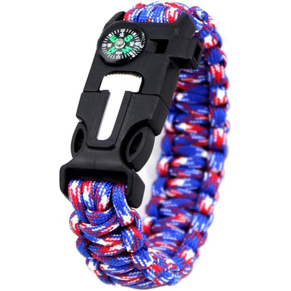 商品名TecHong Sports Camo Paracord Bracelet - 5 in 1 Survival Casual Wristband with Multi Emergency Tools Compass, Flint, W...