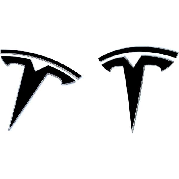 商品名Tesla Model 3用カスタムカットグラフィックロゴデカールラップ、2ピースセット(グロスブラック)Logo Decal Wrap for Tesla Model 3, 2 pc-Set (Gloss Black)ブランド：Cu...