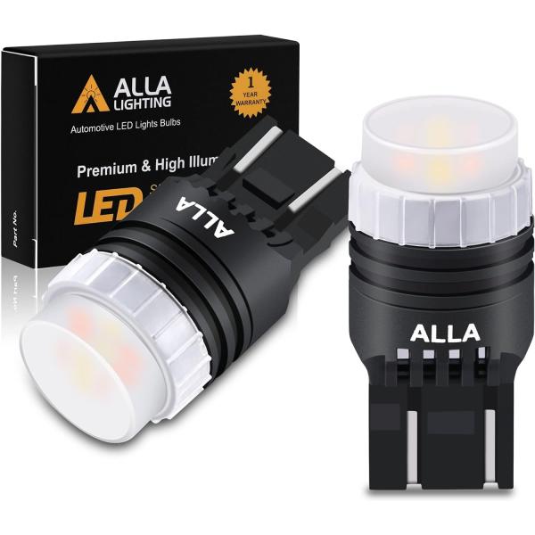 商品名Alla Lighting 7444NA 7443 LEDスイッチバック電球 ウィンカーライト デュアルカラー 6000K ホワイト (DRL/パーキング)/アンバーイエロー(クリンカー) 7443NALL 7442NAAlla Li...