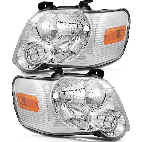 商品名LBRST ヘッドライトアセンブリ フォード エクスプローラー 2006-2010 フォード エクスプローラー スポーツ トラック 2007-2010 クロムハウジング アンバー リフレクター クリアレンズ ドライバーと助手席側ヘッド...