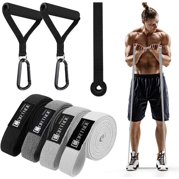 商品名CORTNOE ファブリック ロングレジスタンスバンド プルアップバンド 10個セット ロングワークアウトバンド ドアアンカー ハンドル エクササイズバンド ワークアウト ウェイトトレーニング用CORTNOE Fabric Long ...