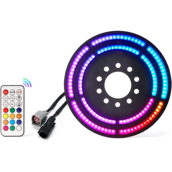 商品名Xprite RF Dancing RGB Spare Tire Brake Light, Dual Ring 3rd LED Rear Wheel Lights Third Tail Lamp Compatible with 200...