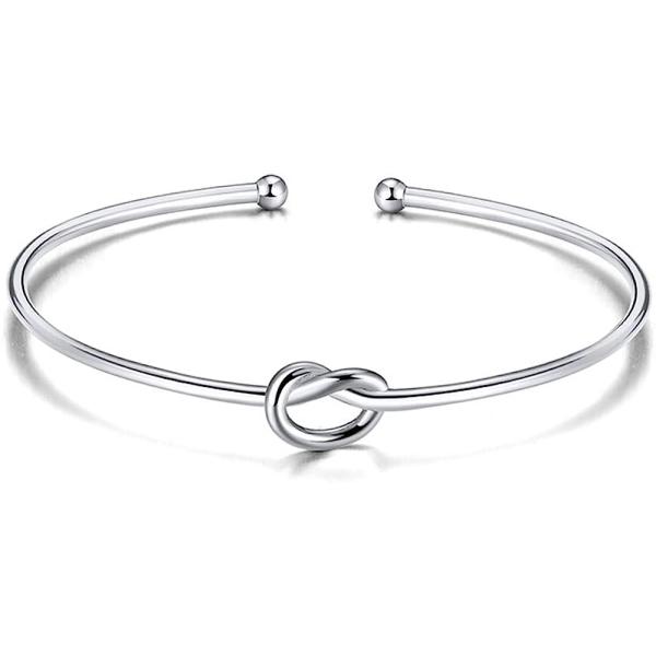 商品名Ginger Lyne コレクション インフィニティ ラブ ノット ブレスレット レディース タイ ノット バングル スターリングシルバー 調節可能 オープン ストレッチ ミディアム から ラージ サイズ リストフレンドシップ ブライ...