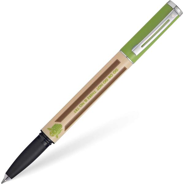 商品名Sheaffer スターウォーズ ヨーダ ヨーダ テーマのデザインと本物のキャラクターの詳細、光沢のあるアポインメント ジェルボールペンSheaffer Star Wars Yoda with Yoda themed design a...