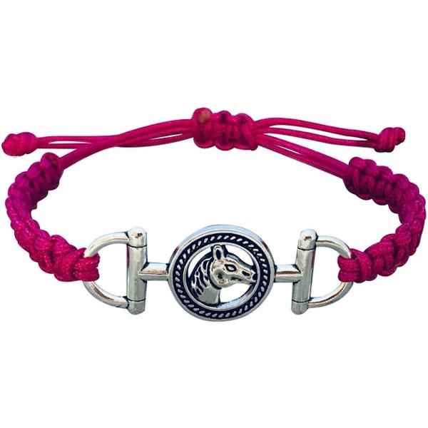 商品名Girls Horse Bit Charm Bracelet, Horse Lovers Equestrian Jewelry - Adjustable Friendship Braided String Stirrup Bracel...