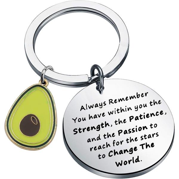 商品名アボカド愛好家ギフト アボカドチャーム アボカドジュエリー 「Always Remember You Have Within You The Strength」キーチェーンAvocado Lover Gifts Avocado Cha...