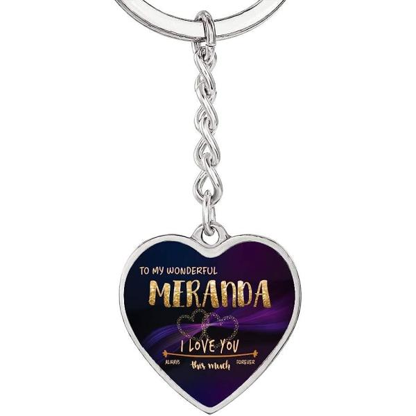 商品名Keychain Accessories With First Name - To My Wonderful Meranda I Love You This Much Always, Forever - Romantic Valent...