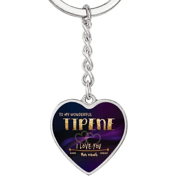 商品名Keychain Accessories With First Name - To My Wonderful Tipene I Love You This Much Always, Forever - Romantic Valenti...