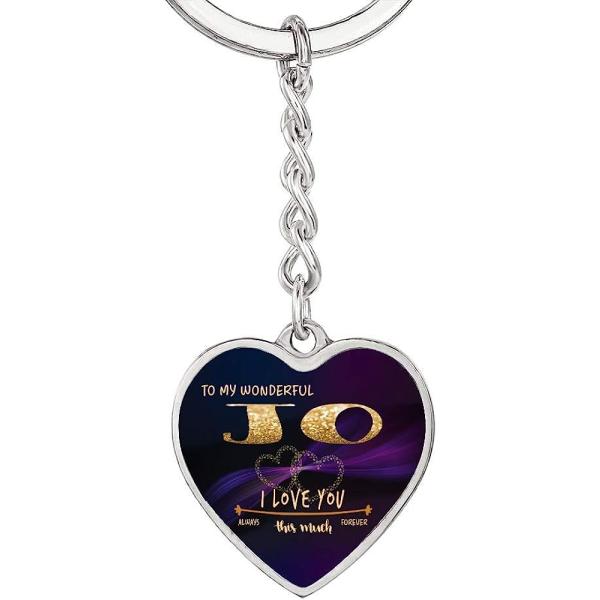 商品名Keychain Accessories With First Name - To My Wonderful Jo I Love You This Much Always, Forever - Romantic Valentine D...