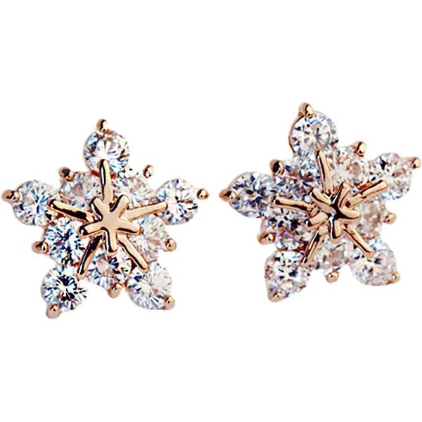 商品名Earrings For Women Teen Girls, Ear Studs Five petal Flower Twinkling Alloy Earring Jewelry Accessory Datingブランド：MileH...