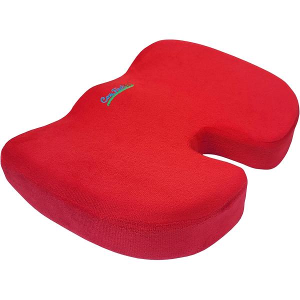 商品名Comfort4U 整形外科用メモリーフォームシートクッション カーシート用 オフィスチェア ゲームチェア ボートシート 尾骨クッション 尾骨クッション 尾骨クッション 座り用坐骨神経痛枕 レッド ベルベットComfort4U Ort...