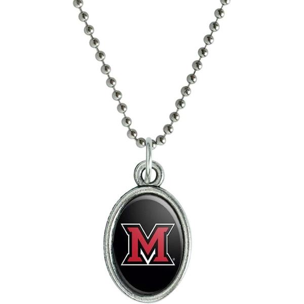 商品名Miami University RedHawks Logo Antiqued Oval Charm Pendant with Chainブランド：GRAPHICS &amp; MORE商品サイズ：24 Inches高さ：0.3 cm...