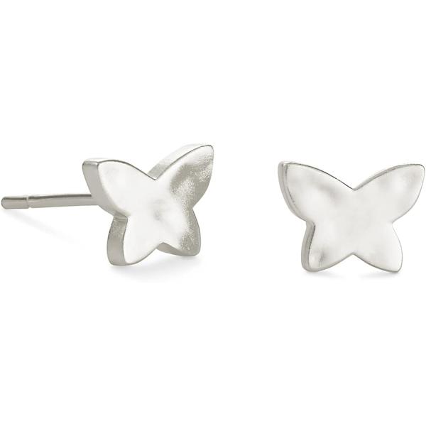 商品名Kendra Scott リリアバタフライスタッドイヤリング, One Size,Kendra Scott Lillia Butterfly Stud Earrings in Rhodium-Plated Brass, Fashion...