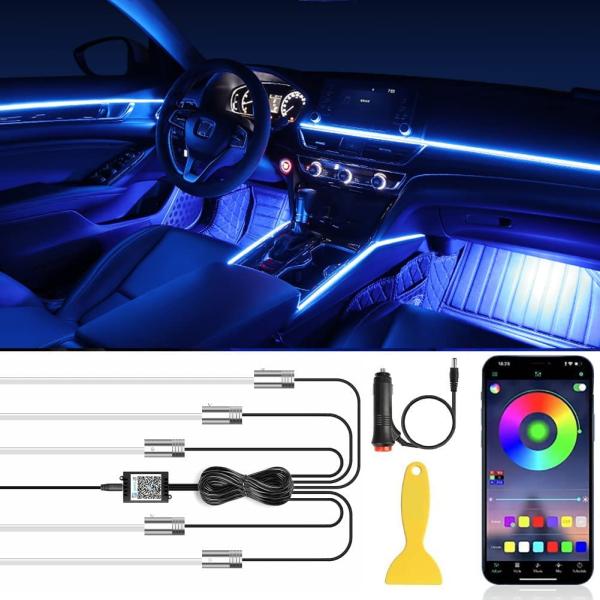 商品名Interior Car LED Strip Lights, LEDCARE RGB Multicolor 5 in 1 Ambient Lighting Kits with 236 inches Fiber Optic, 16 Mi...